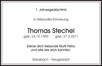 Traueranzeigen von Thomas Stechel | trauer-anzeigen.de