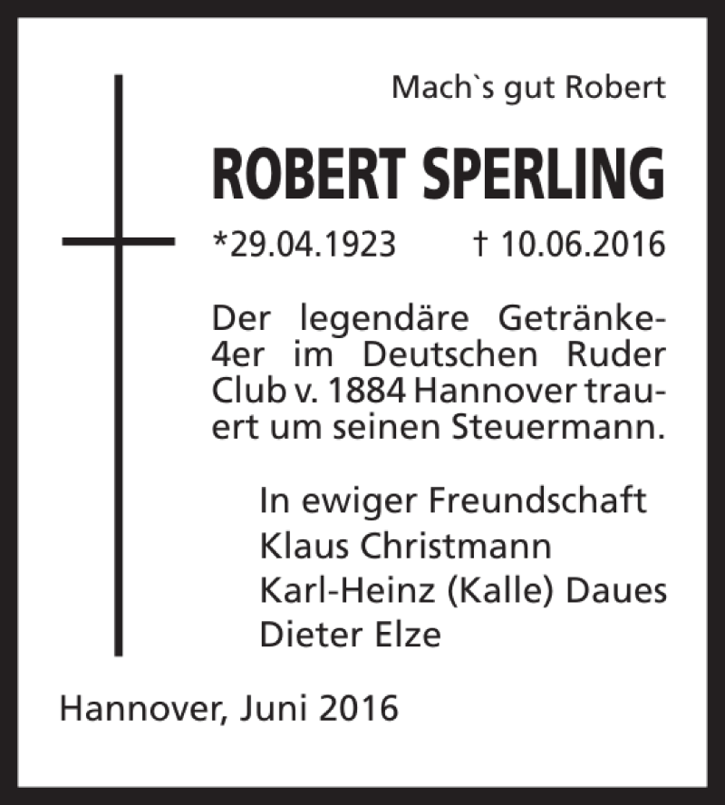 Traueranzeigen von Robert Sperling | trauer-anzeigen.de
