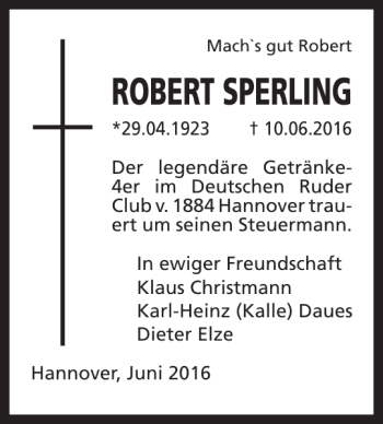 Traueranzeigen von Robert Sperling | trauer-anzeigen.de