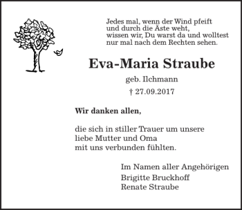 Traueranzeigen von Eva-Maria Straube | trauer-anzeigen.de