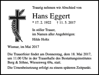 Traueranzeigen von Hans Eggert | trauer-anzeigen.de