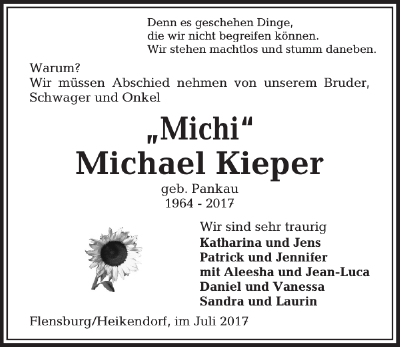 Traueranzeigen von Michi Michael Kieper | trauer-anzeigen.de