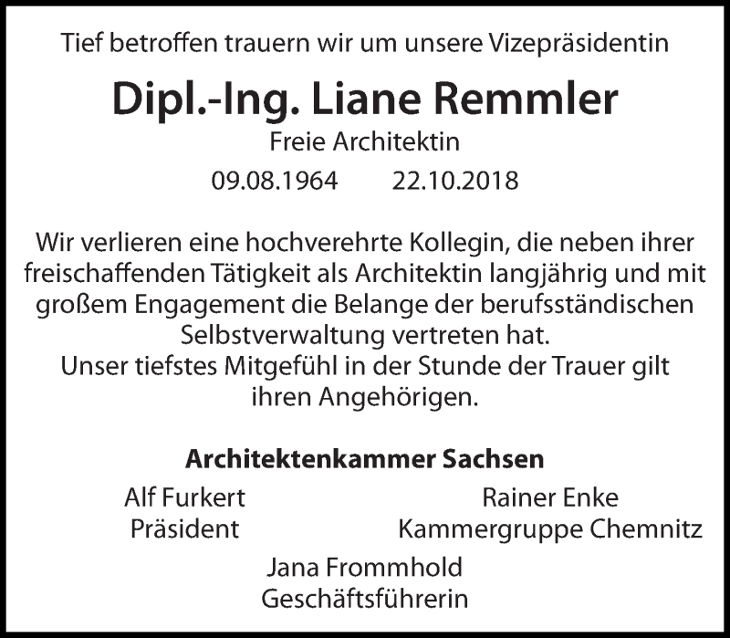 Traueranzeigen von Liane Remmler | trauer-anzeigen.de