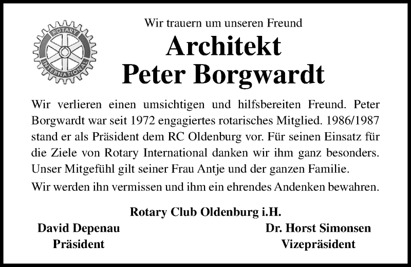 Traueranzeigen von Peter Borgwardt | trauer-anzeigen.de