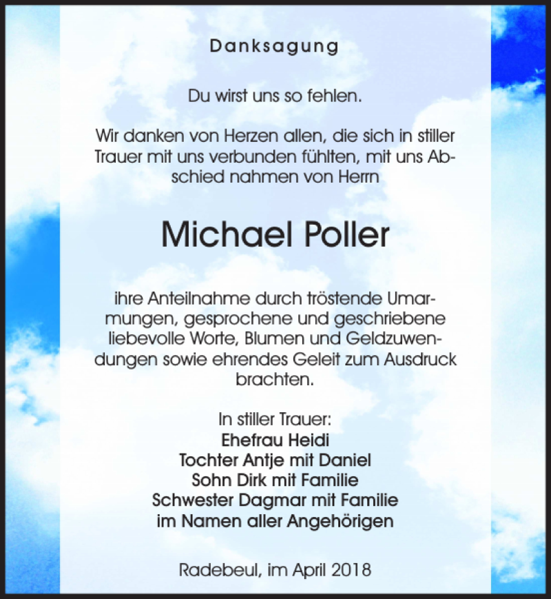 Traueranzeigen von Michael Poller | trauer-anzeigen.de