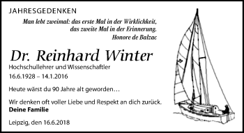 Traueranzeigen von Reinhard Winter | trauer-anzeigen.de