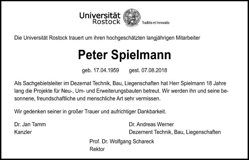 Traueranzeigen von Peter Spielmann | trauer-anzeigen.de