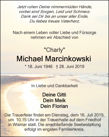 Traueranzeigen von Michael Marcinkowski | trauer-anzeigen.de