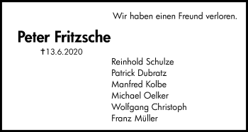 Traueranzeigen von Peter Fritzsche | trauer-anzeigen.de