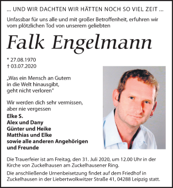 Traueranzeigen von Falk Engelmann | trauer-anzeigen.de