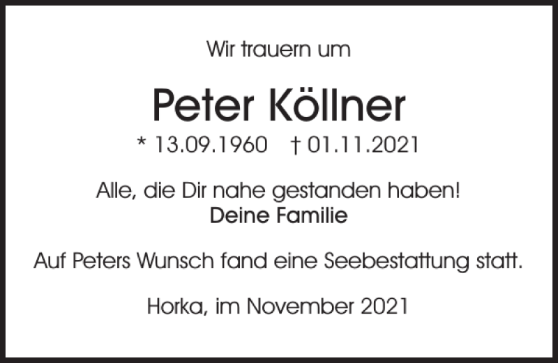 Traueranzeigen von Peter Köllner | trauer-anzeigen.de