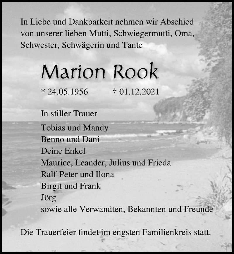 Traueranzeigen von Marion Rook | trauer-anzeigen.de