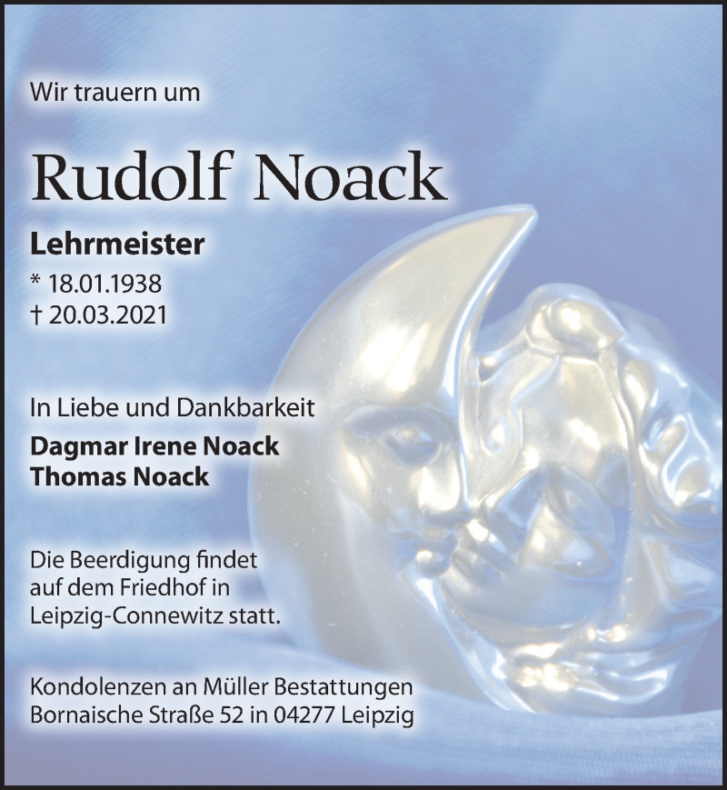 Traueranzeigen von Rudolf Noack | trauer-anzeigen.de