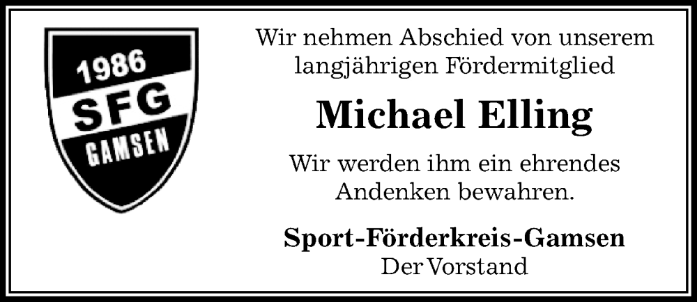 Traueranzeigen von Michael Elling | trauer-anzeigen.de
