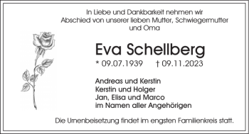Traueranzeigen von Eva Schellberg | trauer-anzeigen.de