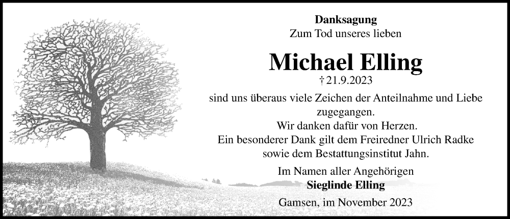 Traueranzeigen von Michael Elling | trauer-anzeigen.de