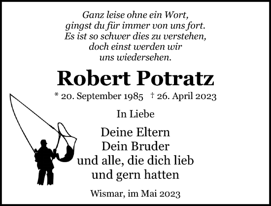 Traueranzeigen von Robert Potratz | trauer-anzeigen.de