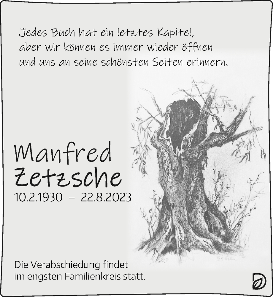 Traueranzeigen von Manfred Zetzsche | trauer-anzeigen.de