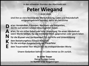 Traueranzeigen von Peter Wiegand | trauer-anzeigen.de